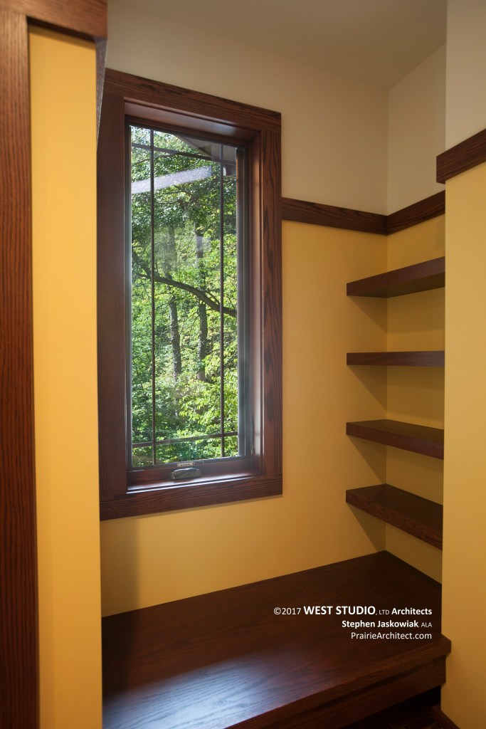 Hillside House Mud Room Built-in Window Seat – Prairie Architect – WEST ...